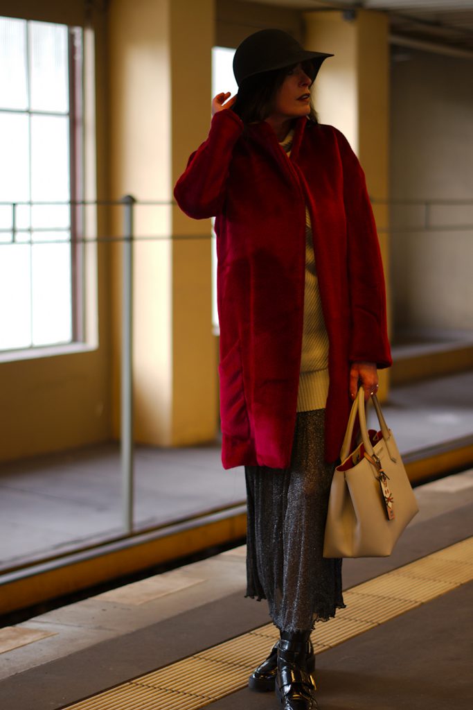 Rot, Glitzer und Boots = Herbstoutfit